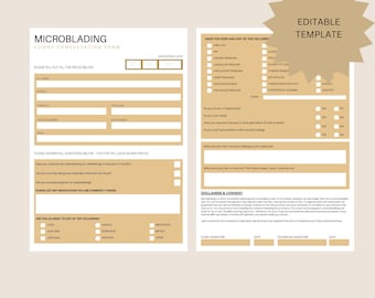 Microblading Consultation Form Template UK editable SPMU - Etsy