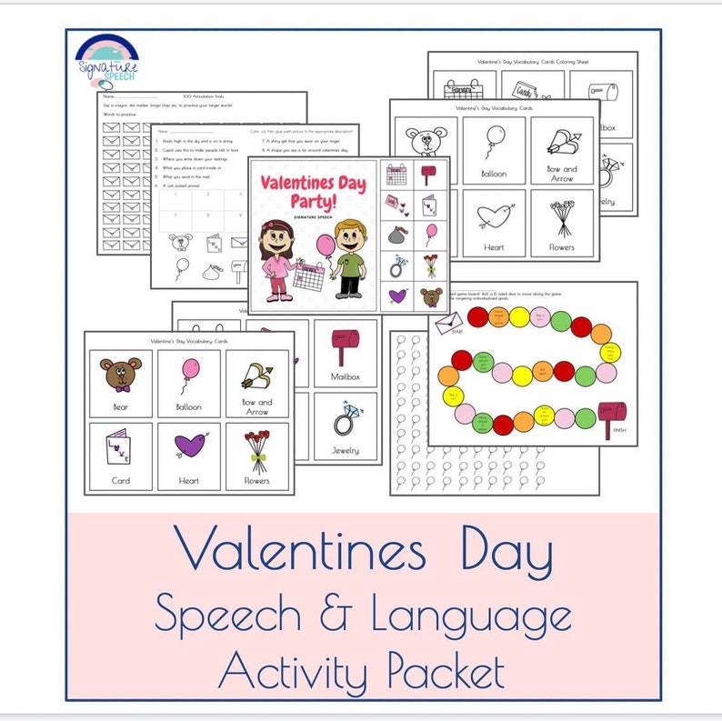 Speech & Language Valentines Day Activity Packet - Etsy