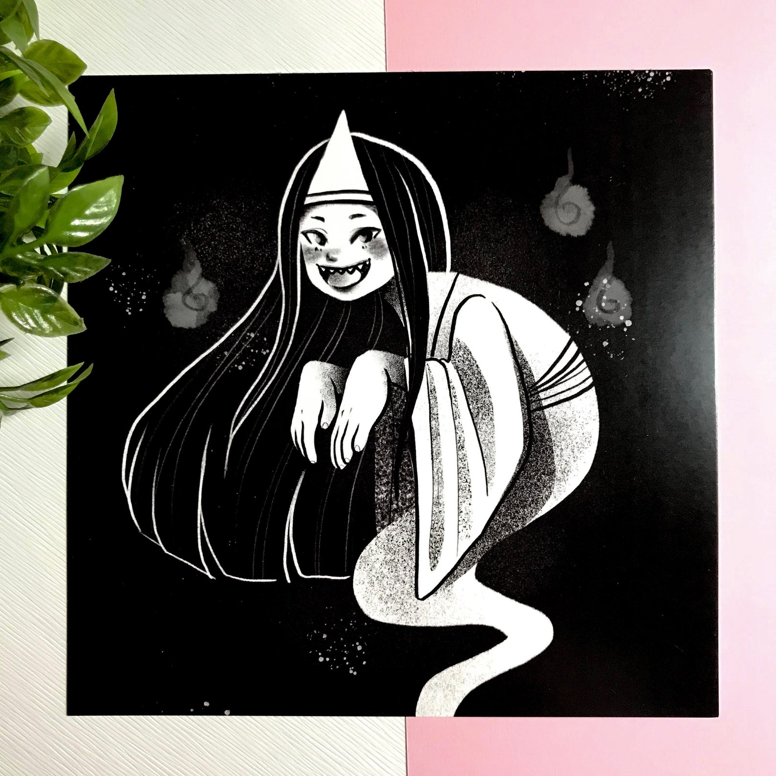 Yokai Yurei Print | Yokai Print | Japan | Square Print | Art Print ...
