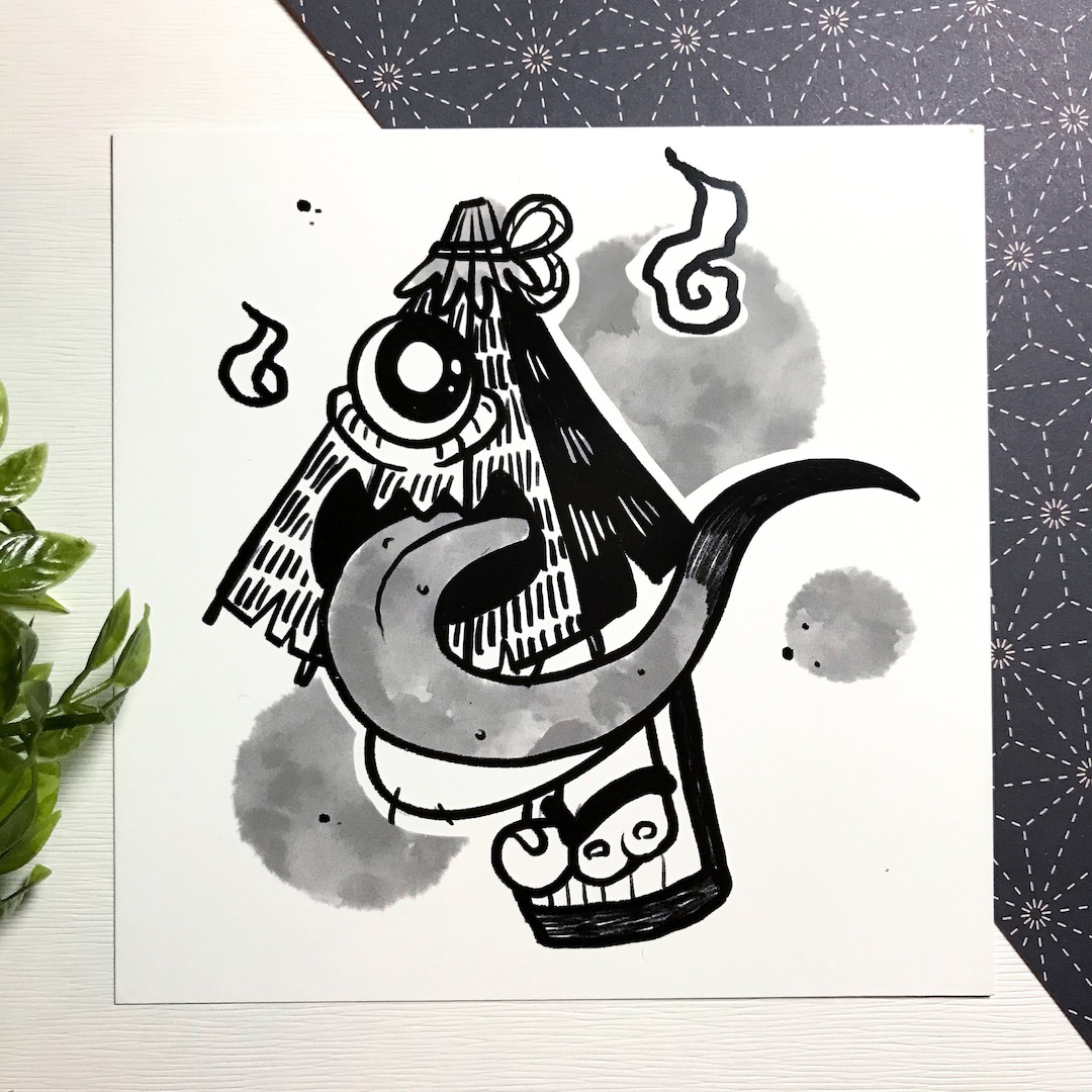 Yokai Kasa-obake Print Yokai Print Japan Square Print Japan Kawaii ...
