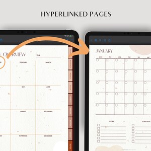 Undated Digital Planner With Hyperlinks, Matching Stickers, for ...