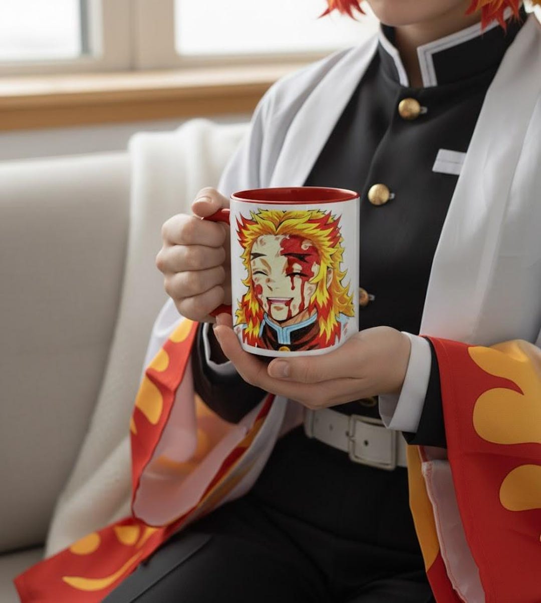 Demon Slayer Rengoku Accent Mug – Anime Coffee or Tea Cup - Etsy