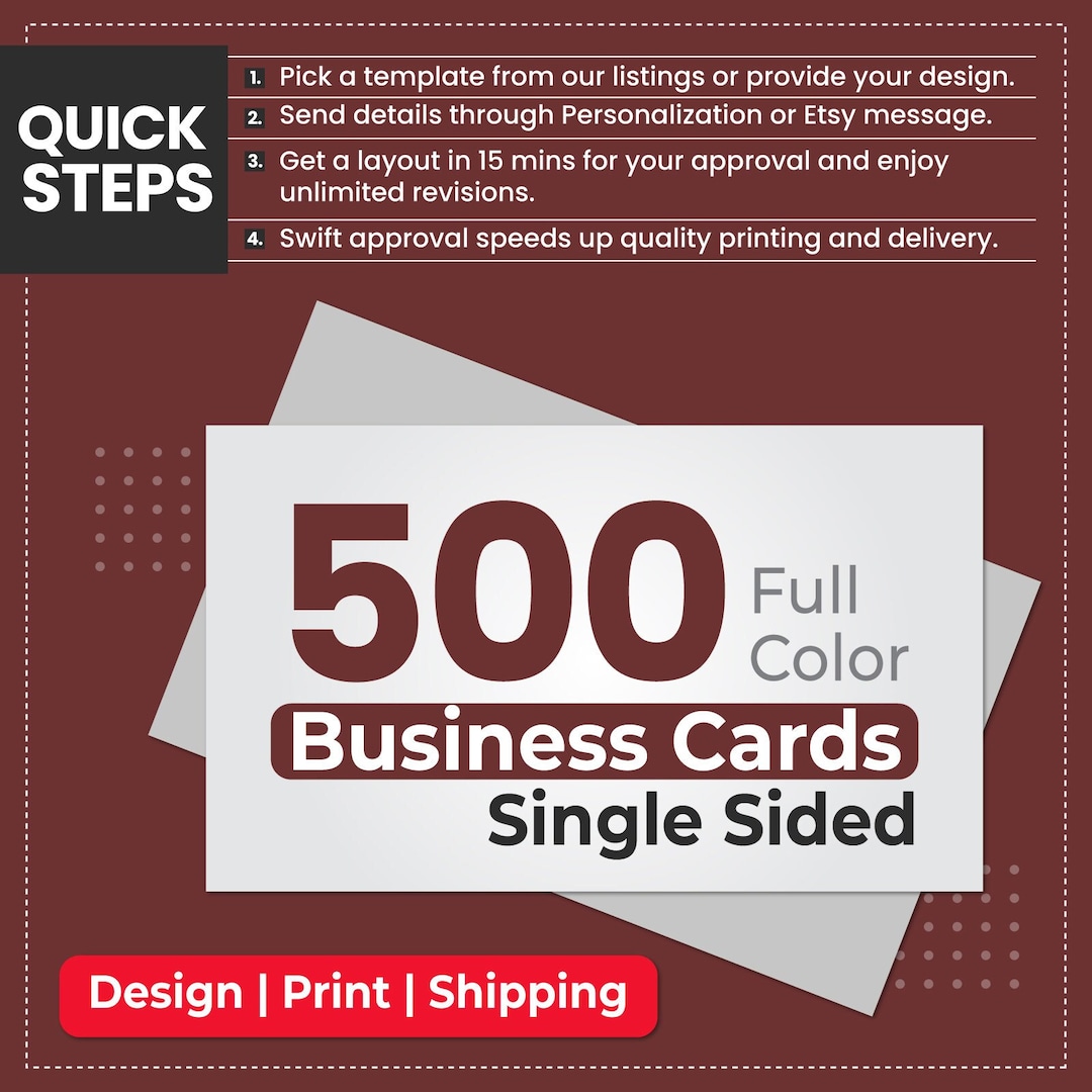 500 Full Color Business Card Printing With FREE Custom Design & FREE ...