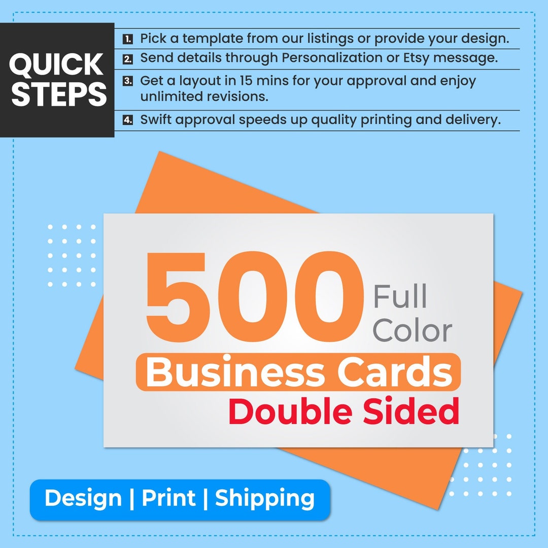 500 Full Color Business Card Printing With FREE Custom Design & FREE ...