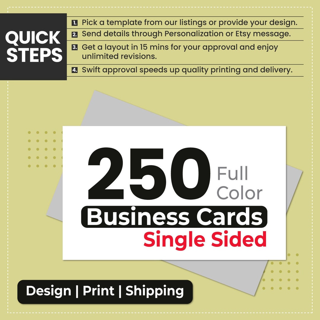 250 Full Color Business Card Printing With FREE Custom Design & FREE ...