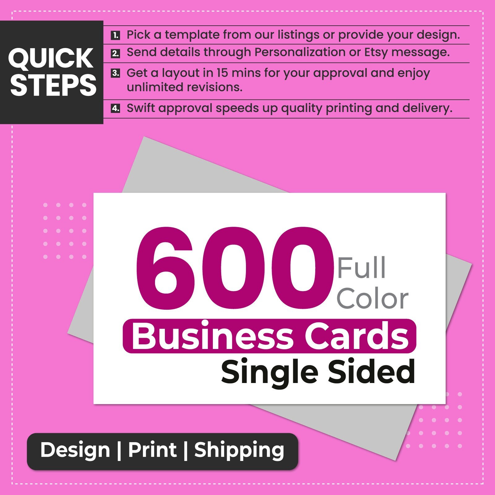 600 Full Color Business Card Printing With FREE Custom Design & FREE ...