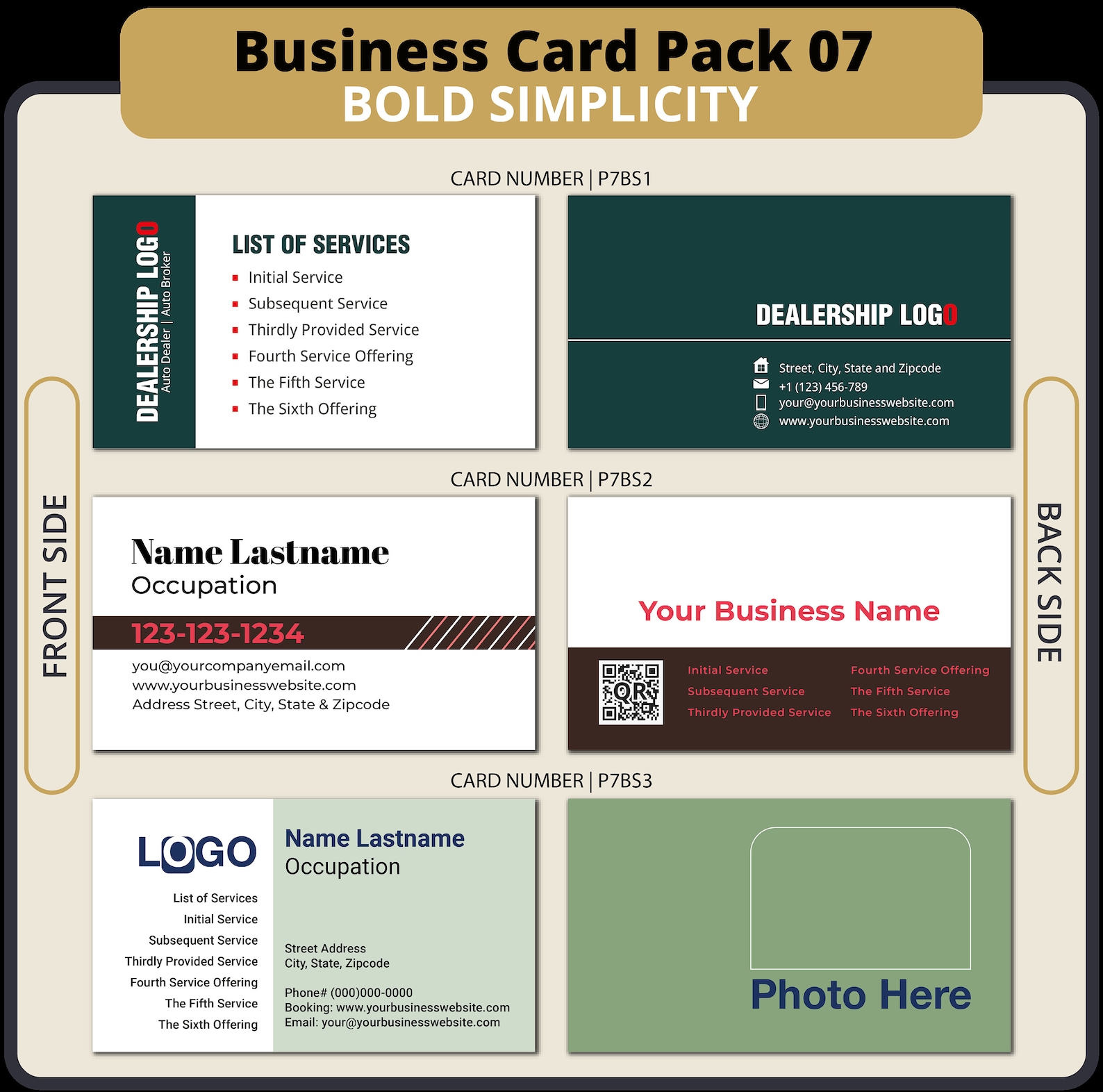 100 Full Color Business Cards Printing, Minimalist Biz Card, Double ...
