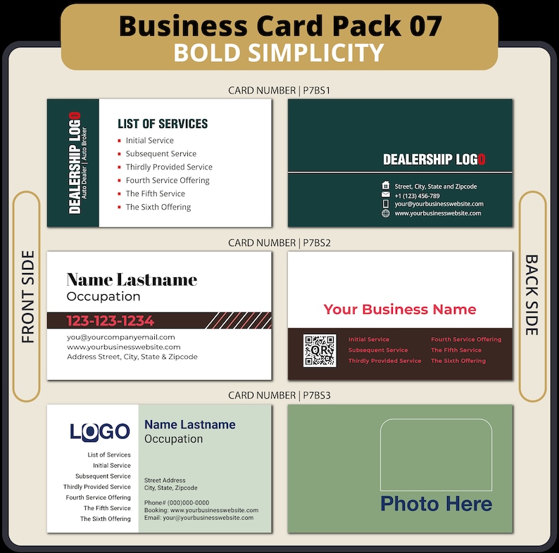 100 Full Color Business Cards Printing, Minimalist Biz Card, Double ...