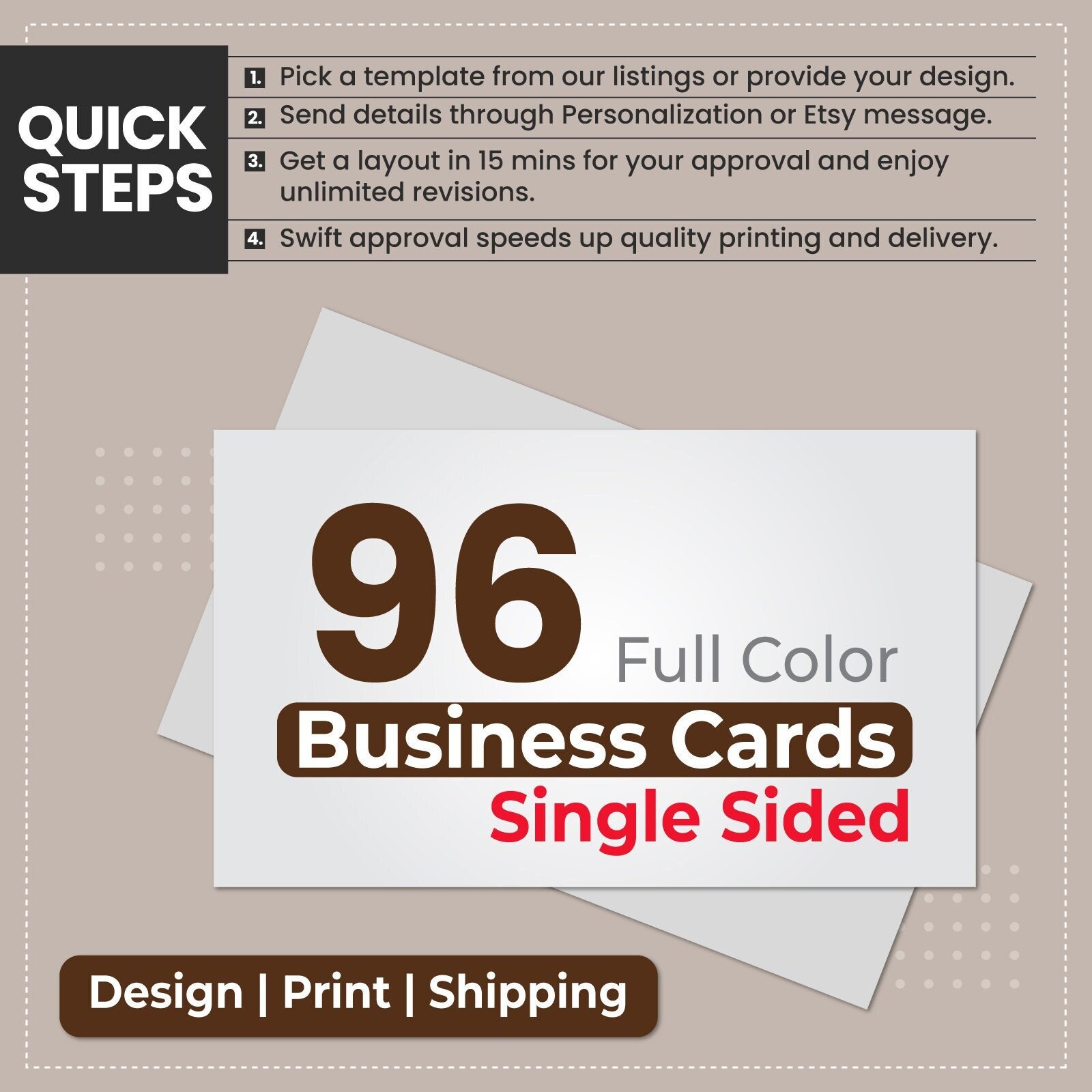 96 Full Color Business Card Printing With FREE Design & FREE Same Day ...