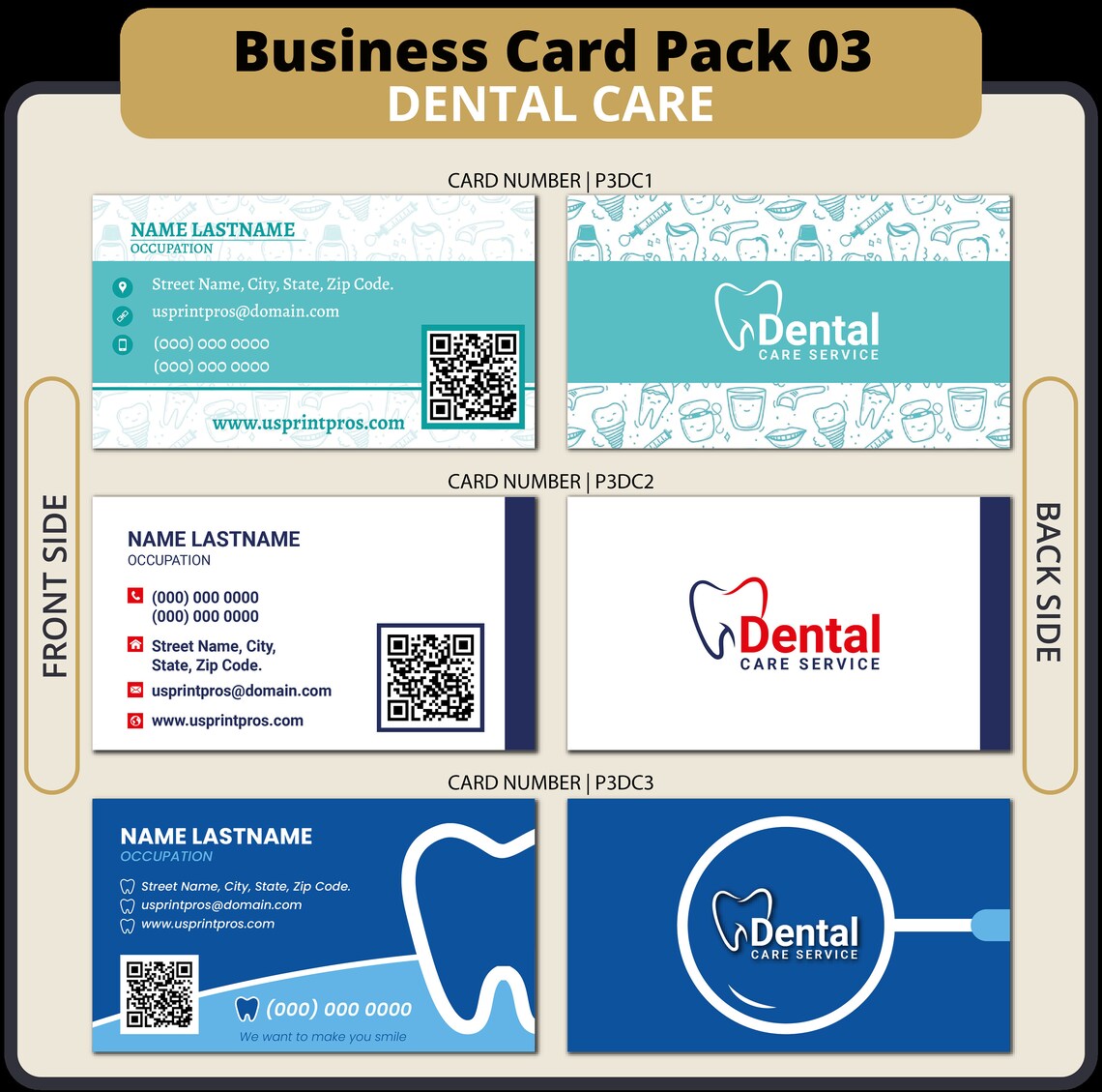 100 Full Color Business Cards Printing, Minimalist Biz Card, Double ...