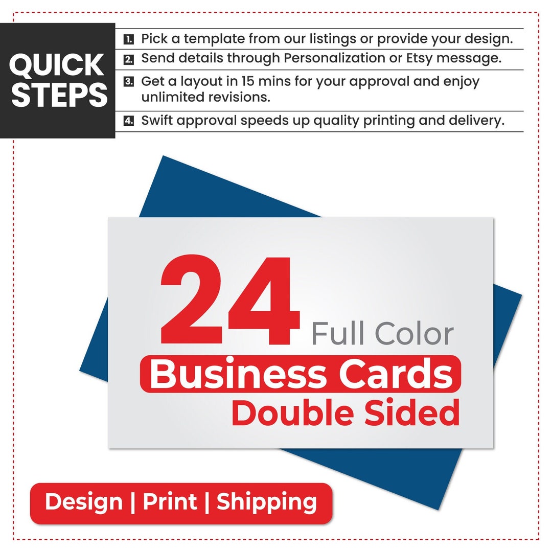 24 Full Color Business Card Printing With FREE Custom Design & FREE ...
