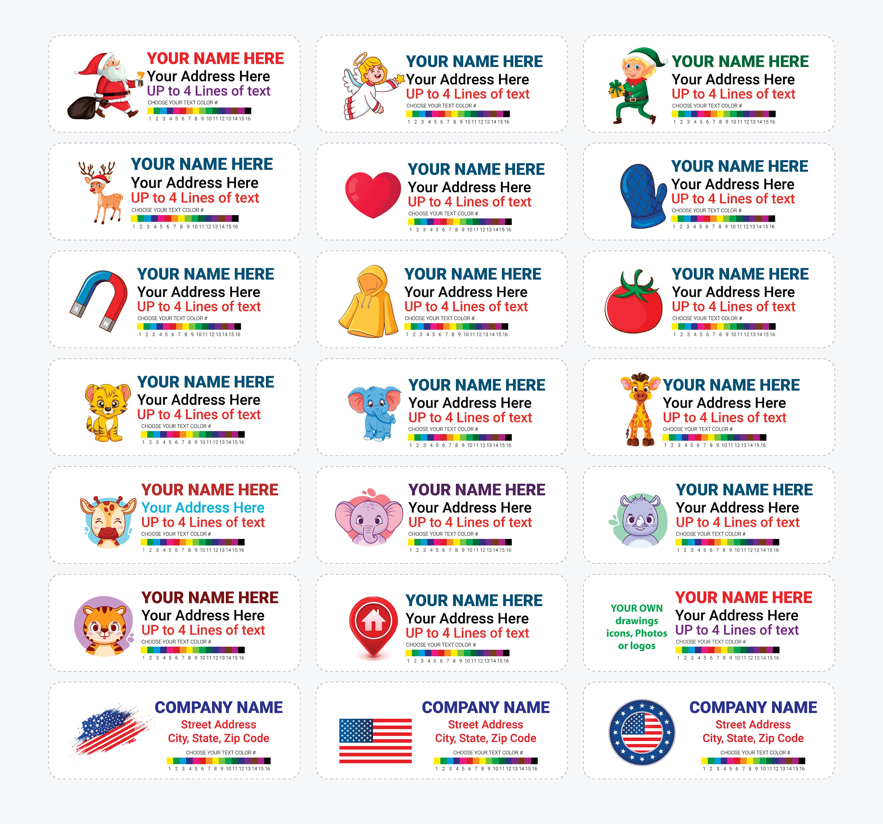 Return Address Labels, Full Color Personalized Mailing Labels, Return ...