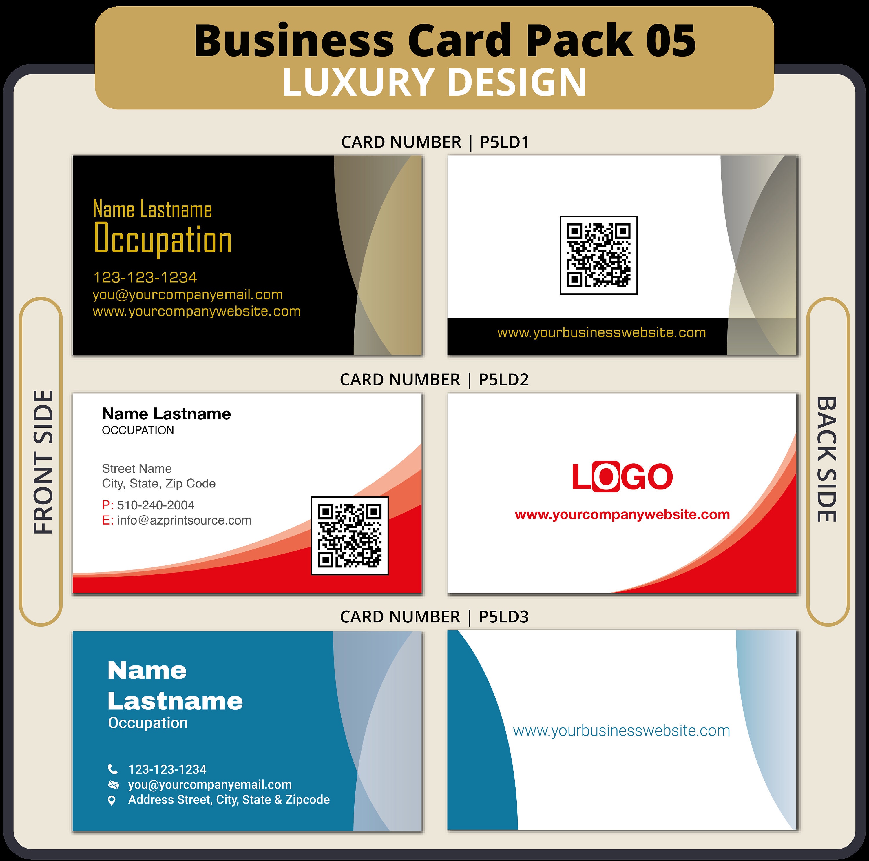 100 Full Color Business Cards Printing, Minimalist Biz Card, Double ...