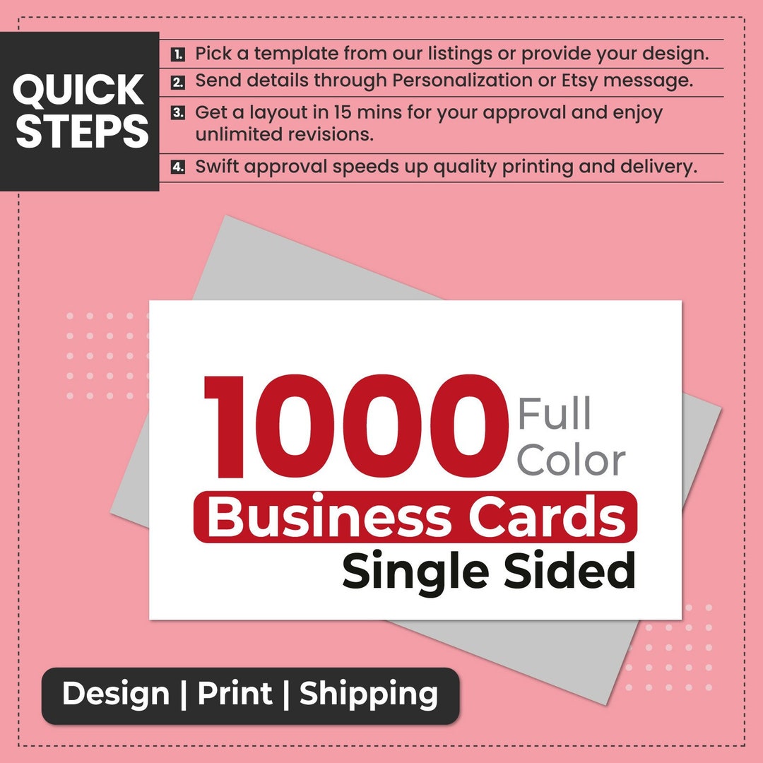 1000 Full Color Business Card Printing With FREE Custom Design & FREE ...