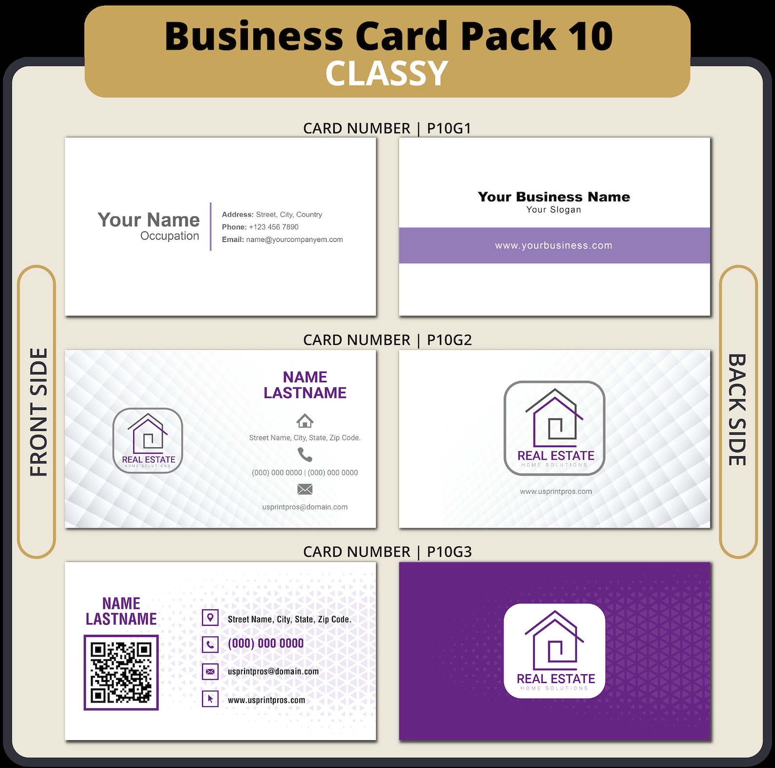 100 Full Color Business Cards Printing, Minimalist Biz Card, Double ...