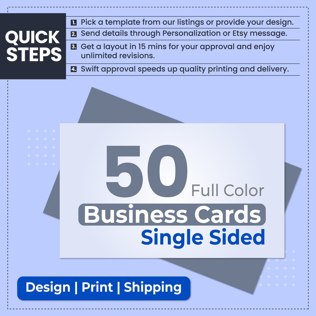50 Full Color Business Card Printing With FREE Custom Design & FREE ...