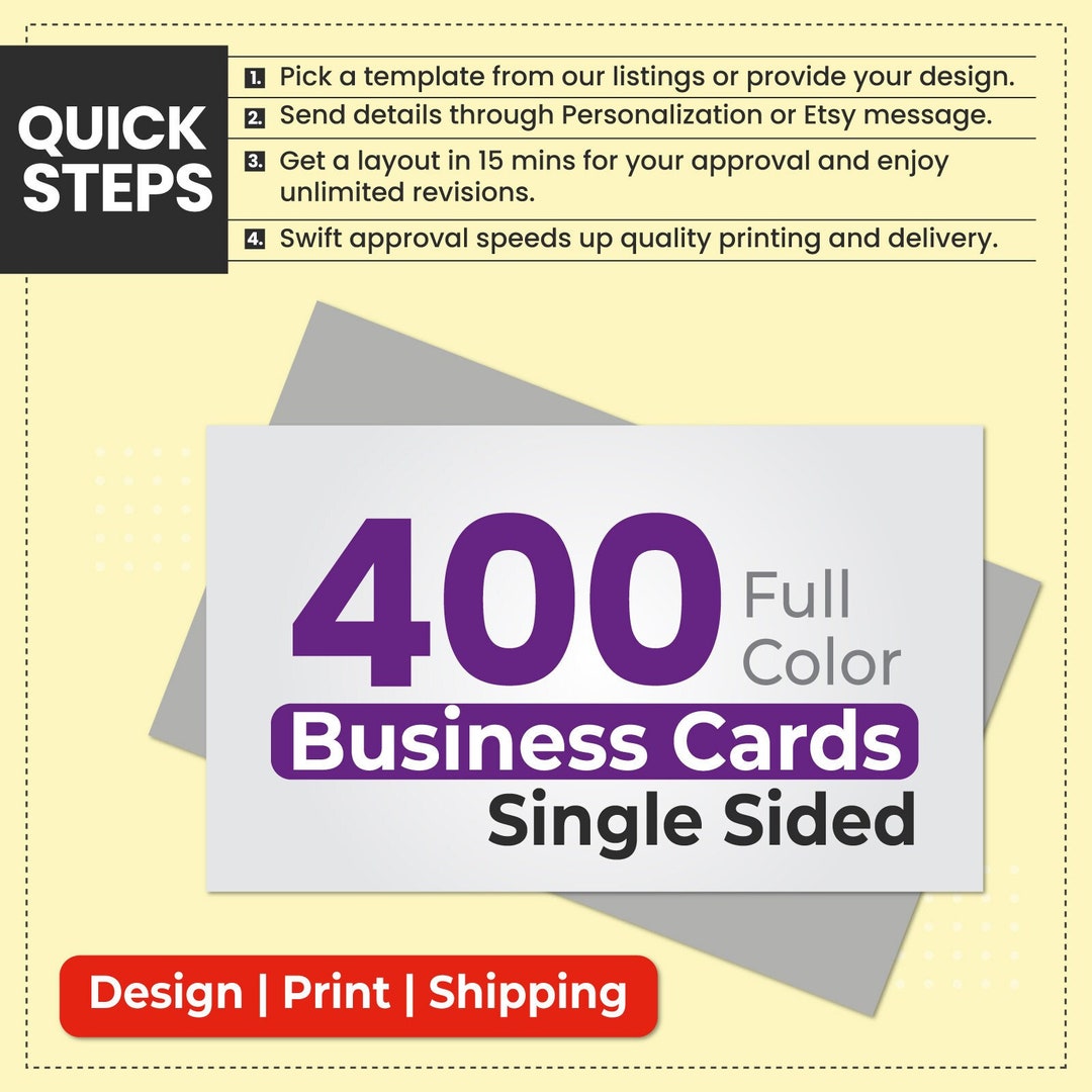 400 Full Color Business Card Printing With FREE Custom Design & FREE ...