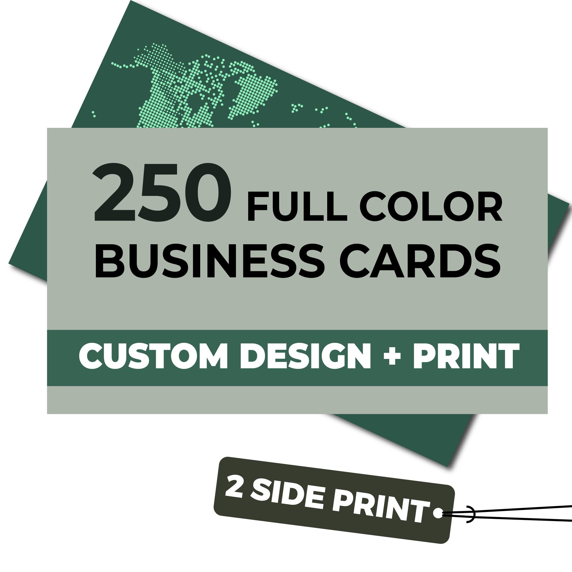 3.5” X 2” CUSTOM BUSINESS CARDS, Add Logo & Social Media Details ...