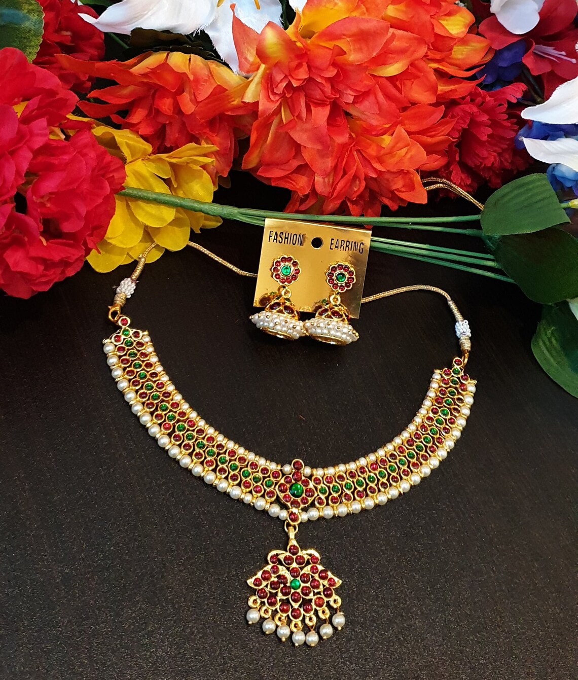 Women Kemp Jewelry Set - Necklaces Paired With Jumka Earrings - Etsy
