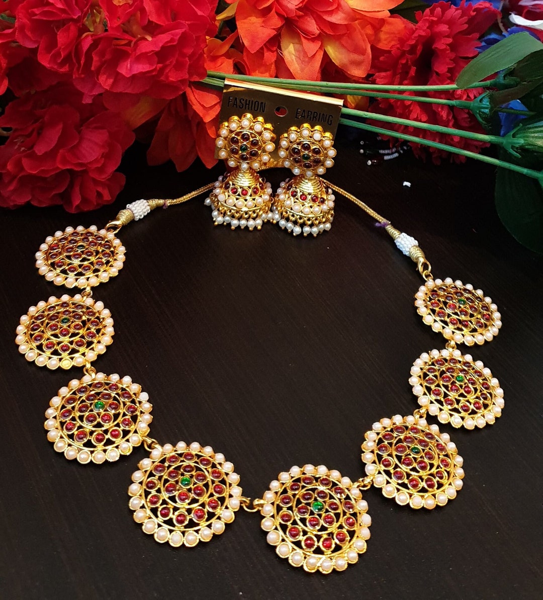 Women Kemp Jewelry Set - Necklaces Paired With Jumka Earrings - Etsy