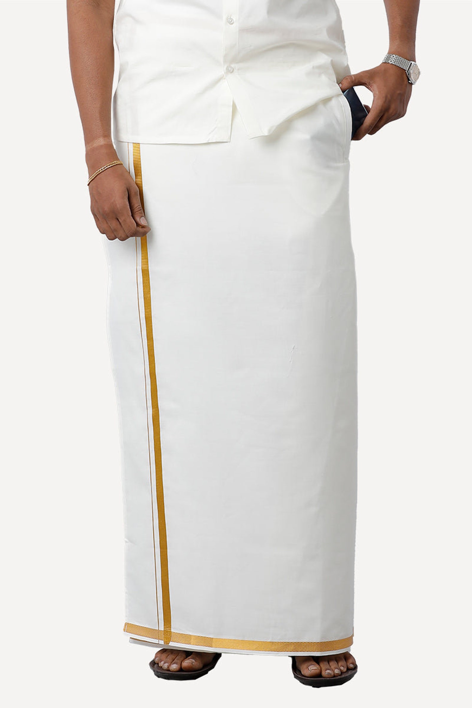 Pocket Dhoti - Single Cotton Dhoti With Pocket and Velcro, Traditional ...