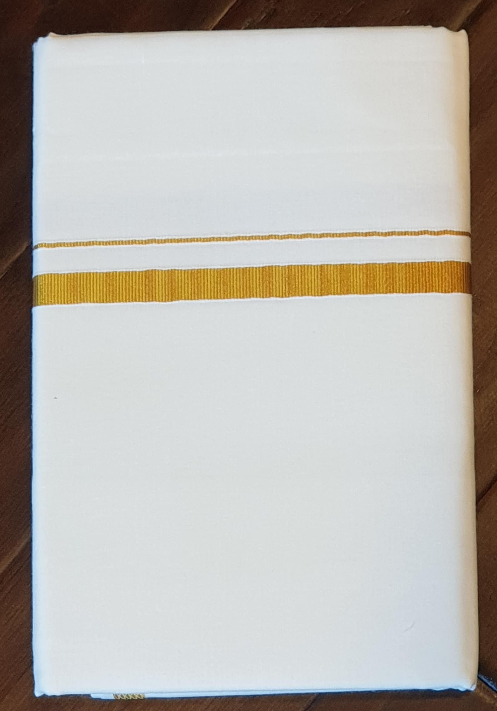 Cream Double Dhoti in Cotton Jari Men Traditional 4 Meter Dhoti Without ...