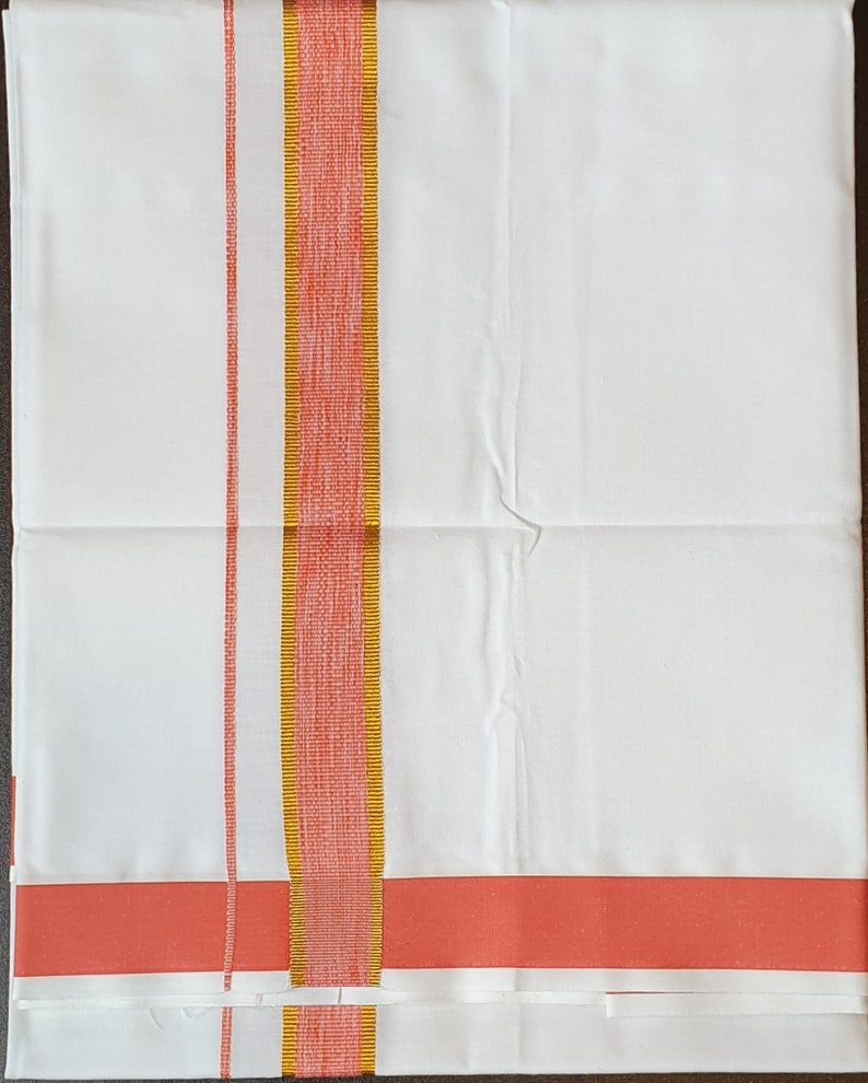 Mens Dhoti Traditional White Cotton Dhoti With Fancy Borders, Perfect ...