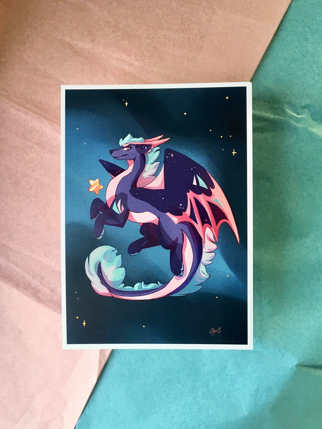 Chisora: Star-chaser Dragon Art Print | 5 X 7 | Fantasy Creature | Home ...