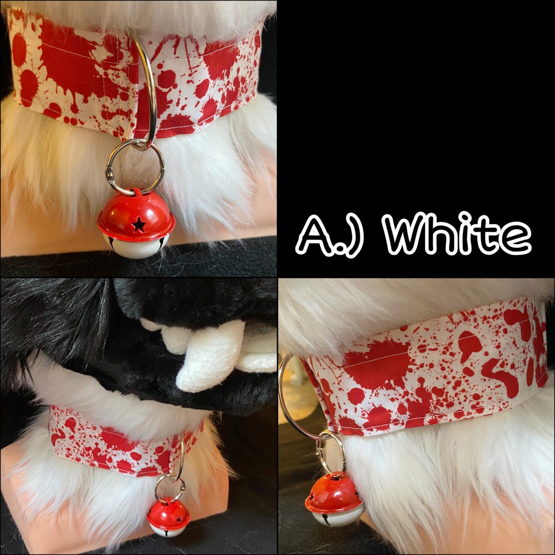 Black or White Horror Blood Splatter Halloween Adjustable Fursuit ...