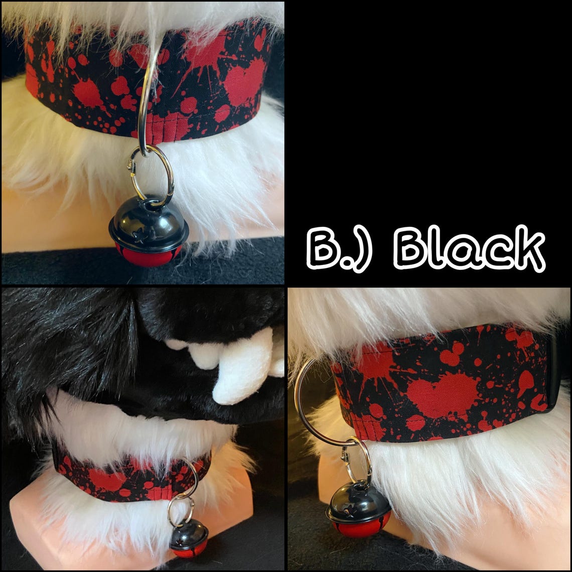 Black or White Horror Blood Splatter Halloween Adjustable Fursuit ...