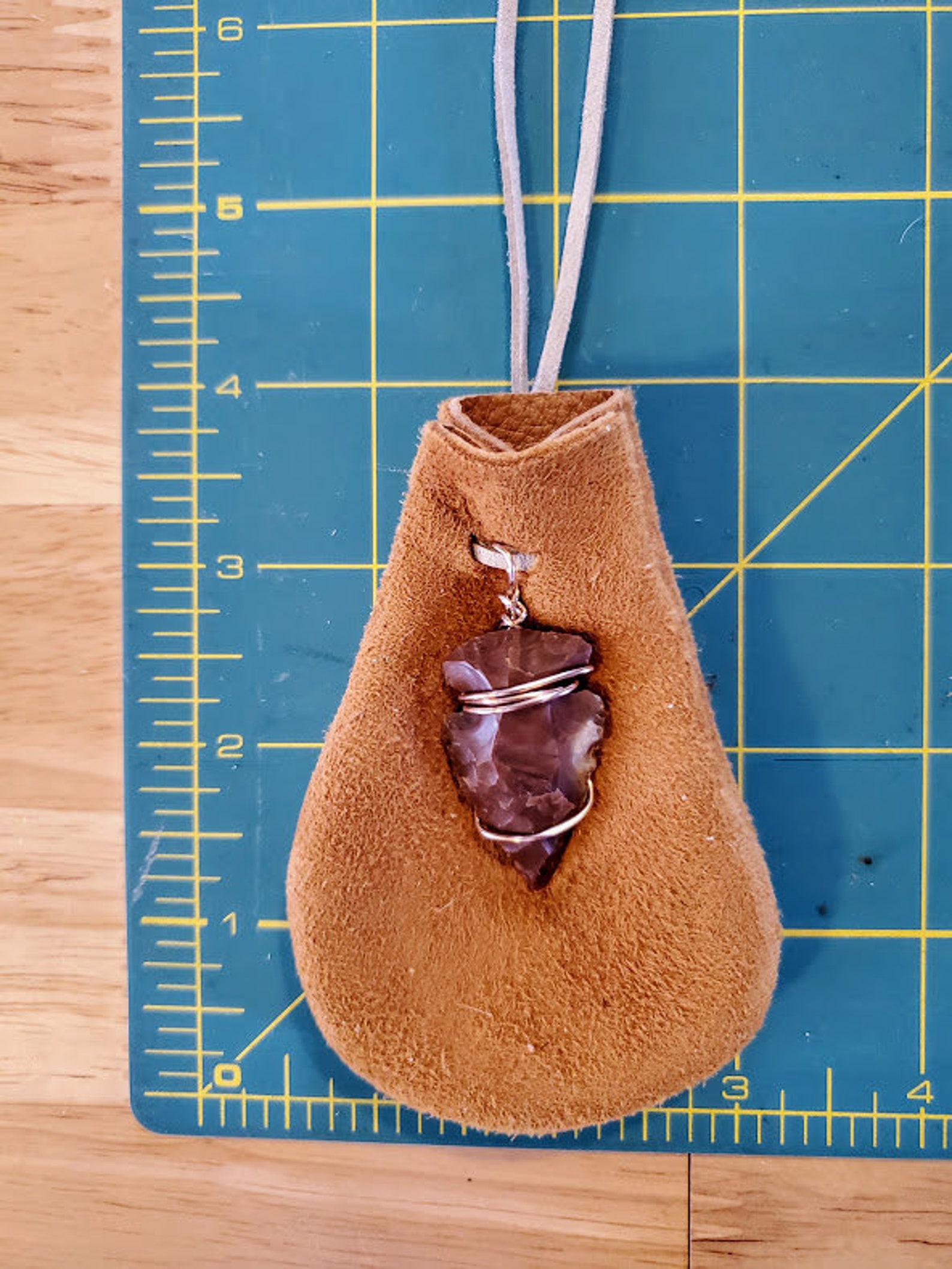 Stone Arrowhead on Elk Hide - Etsy