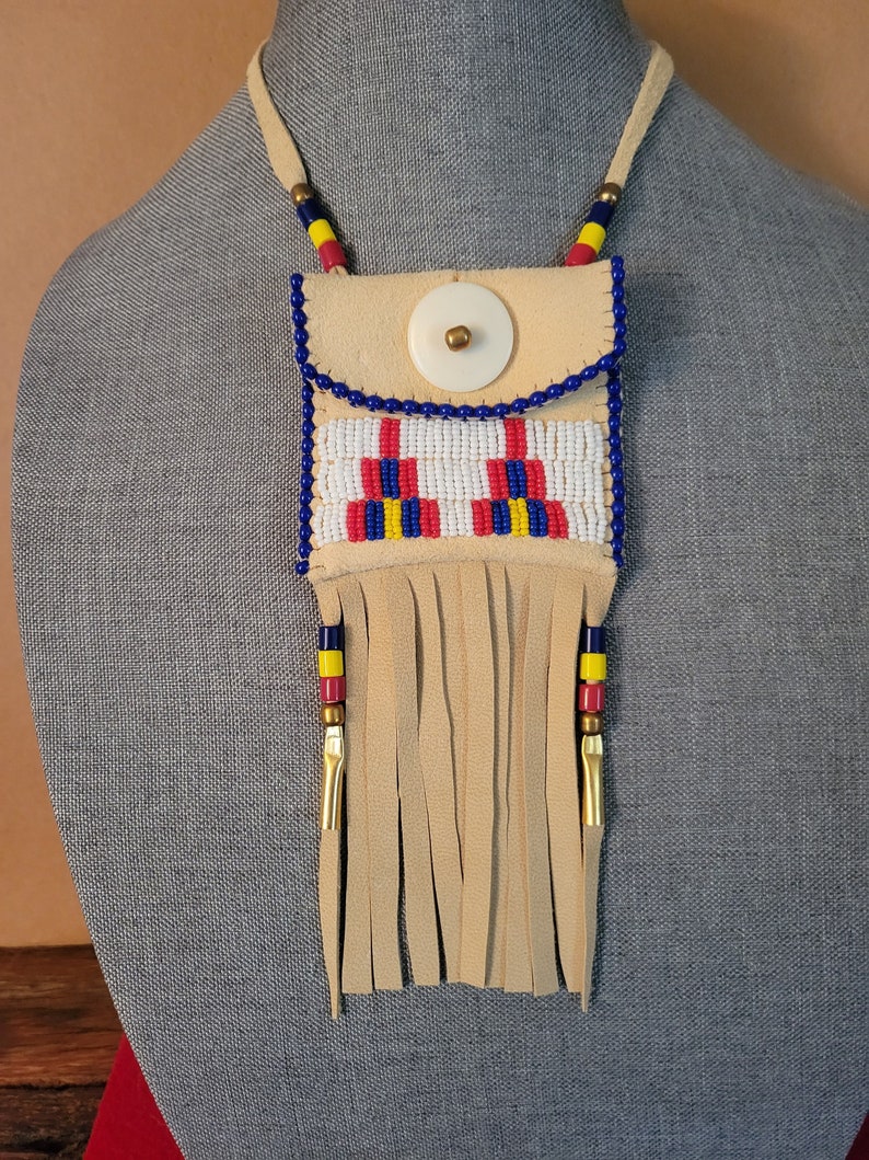 Two Lodges Beaded Buckskin Bag - Etsy