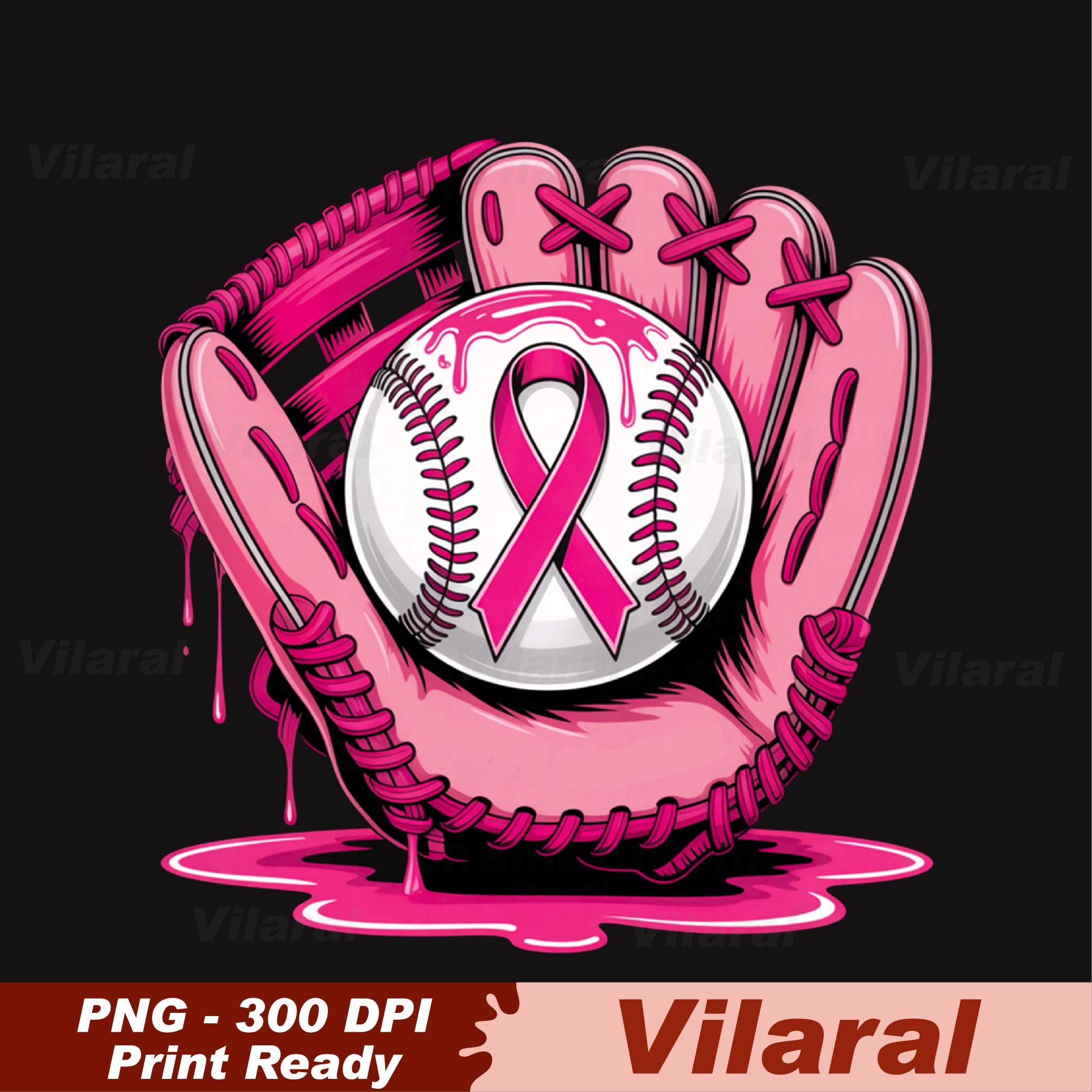 Baseball Drip Pink Breast-cancer-awareness Support Png, Baseball Drip ...