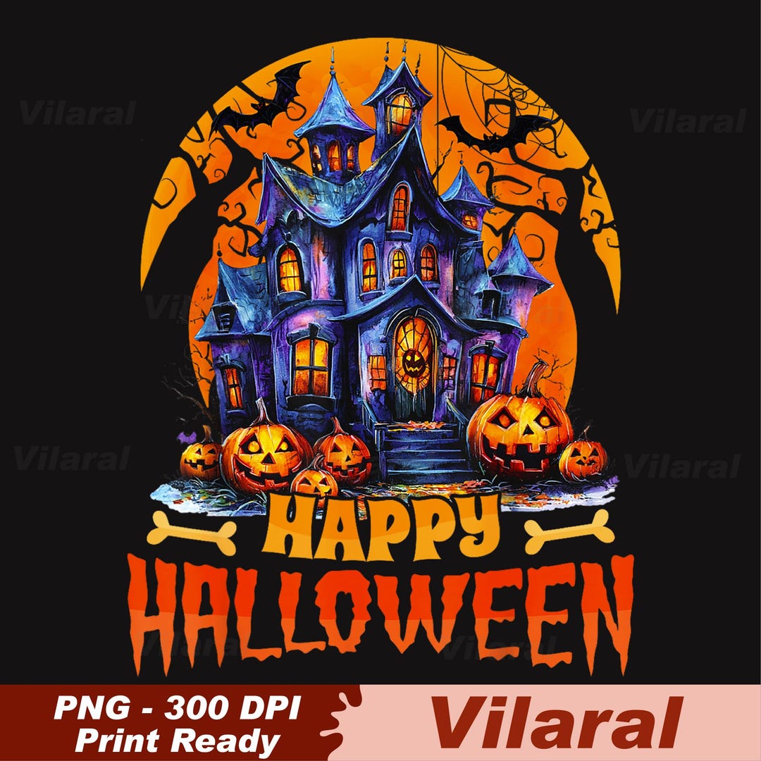 Happy Halloween Haunted House Halloween Costumes Png, Vintage Scary ...