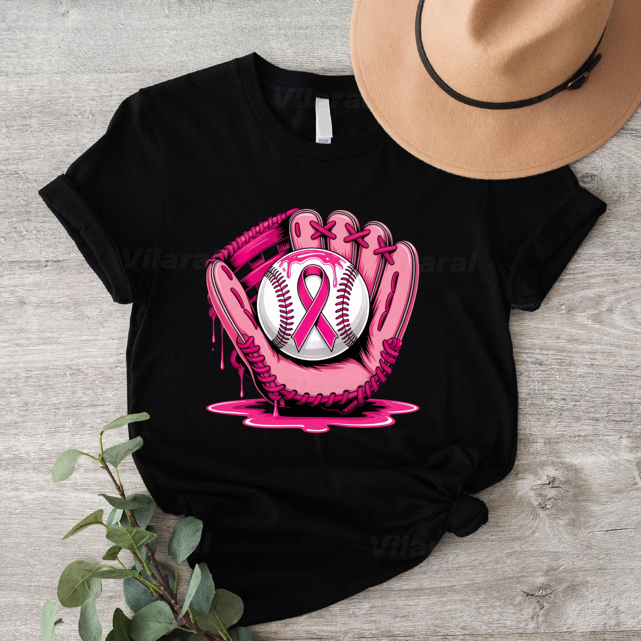 Baseball Drip Pink Breast-cancer-awareness Support Png, Baseball Drip ...
