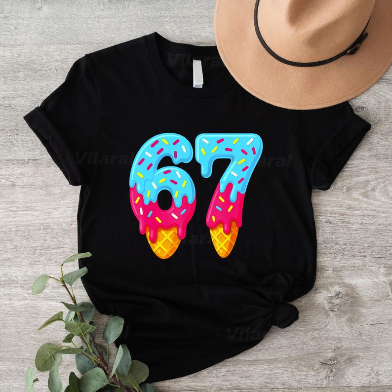 67 Ice Cream Drip Meme Funny Six Seven Gen Alpha Slang Png, Drip Ice ...