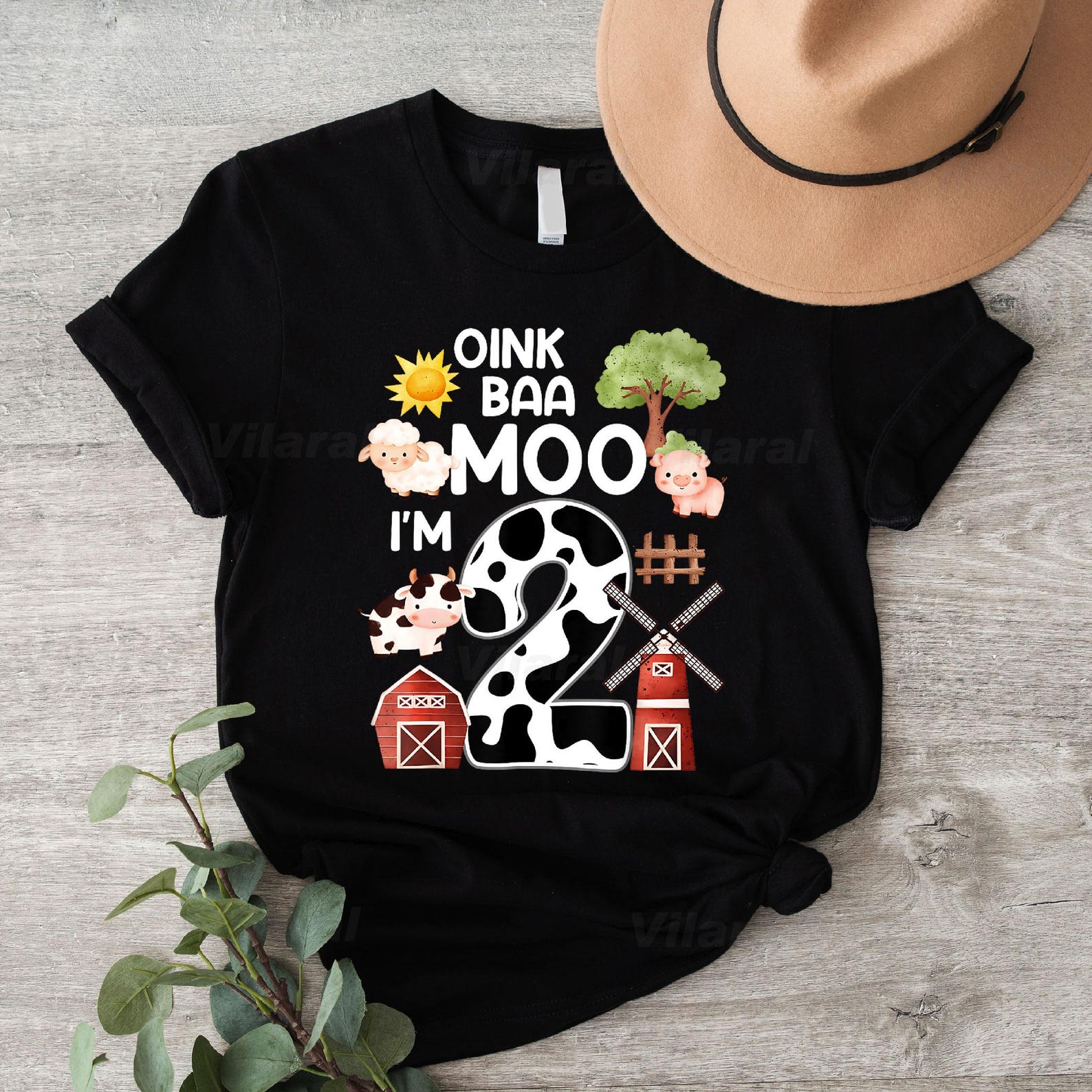 Oink Baa Moo I'm 2 Farm Theme Birthday Gift 2 Year Old Party Png, Oink ...