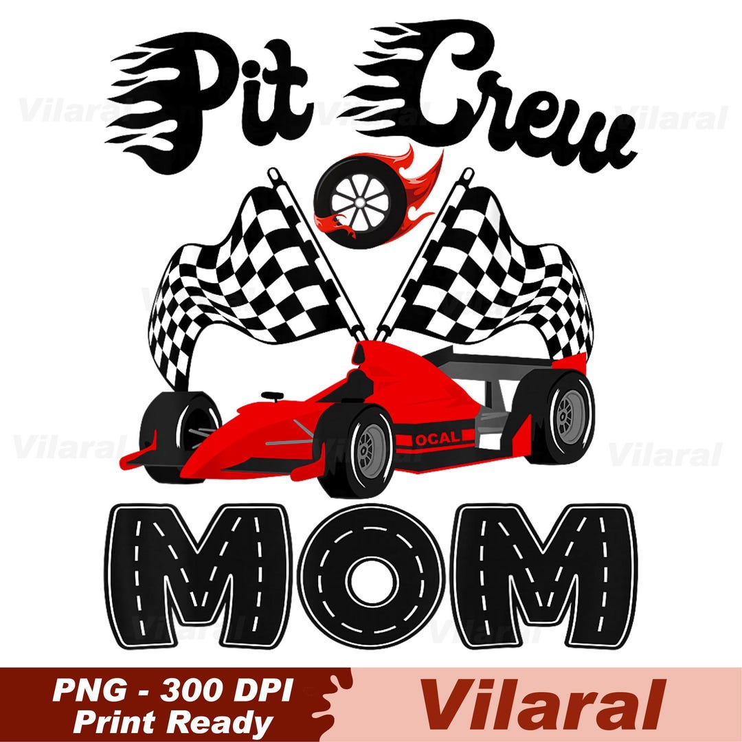 Pit Crew Mom Racing Car Birthday Boy Family Matching Png, Pit Crew ...