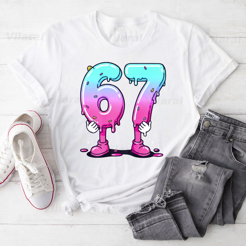 67 Ice Cream Drip Six Seven Meme for Gen Alpha Kids Png, Six Seven ...