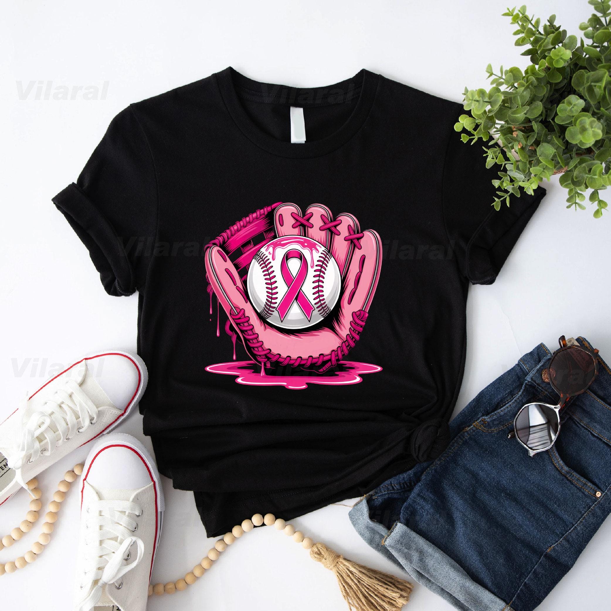 Baseball Drip Pink Breast-cancer-awareness Support Png, Baseball Drip ...