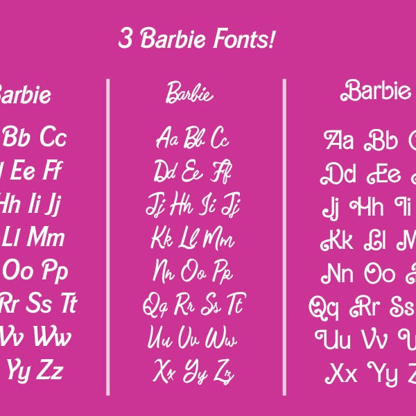 Barbie Font - Etsy