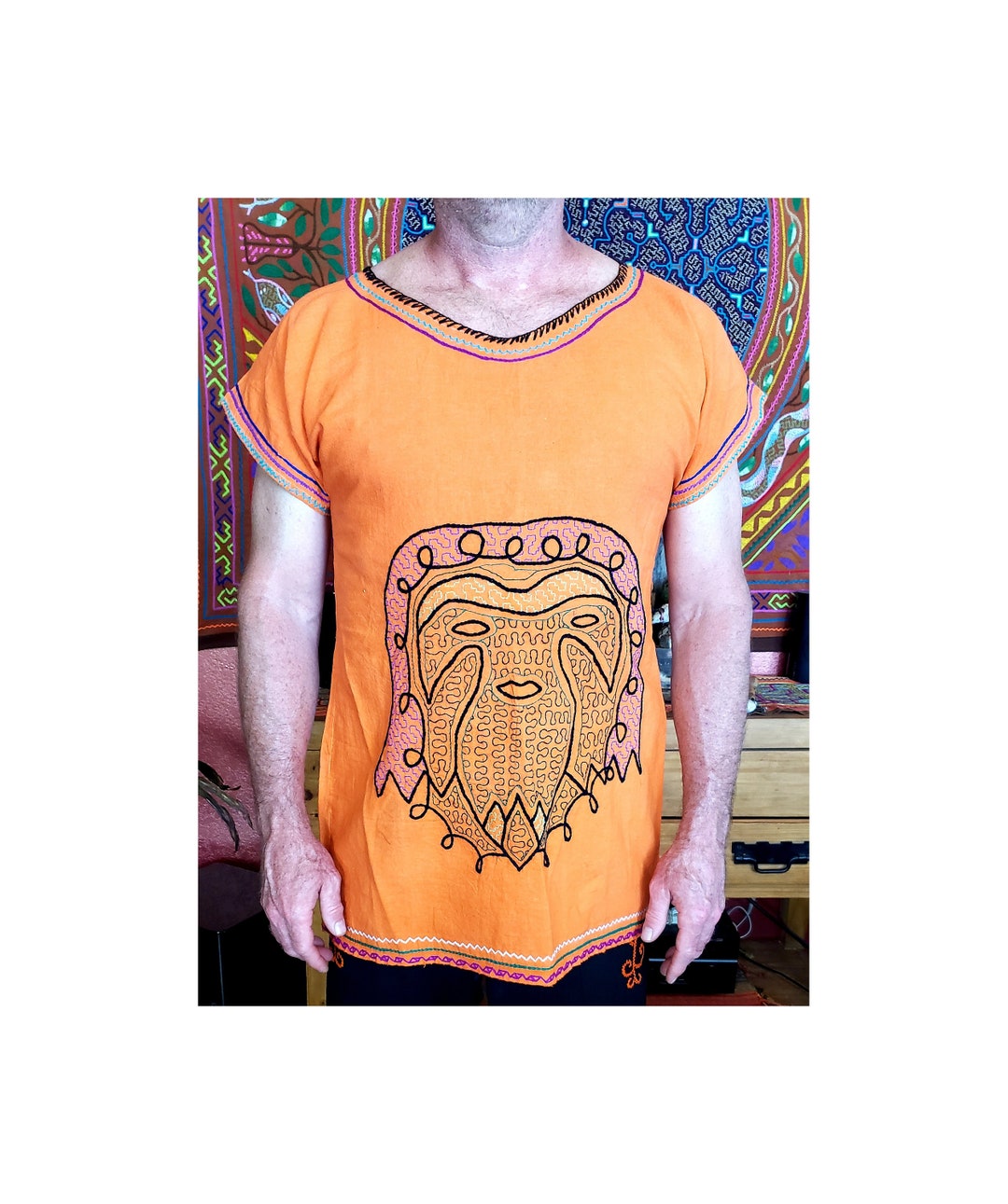 Camisa Shipibo unisex- Bordada a mano para Ceremonias - Etsy España