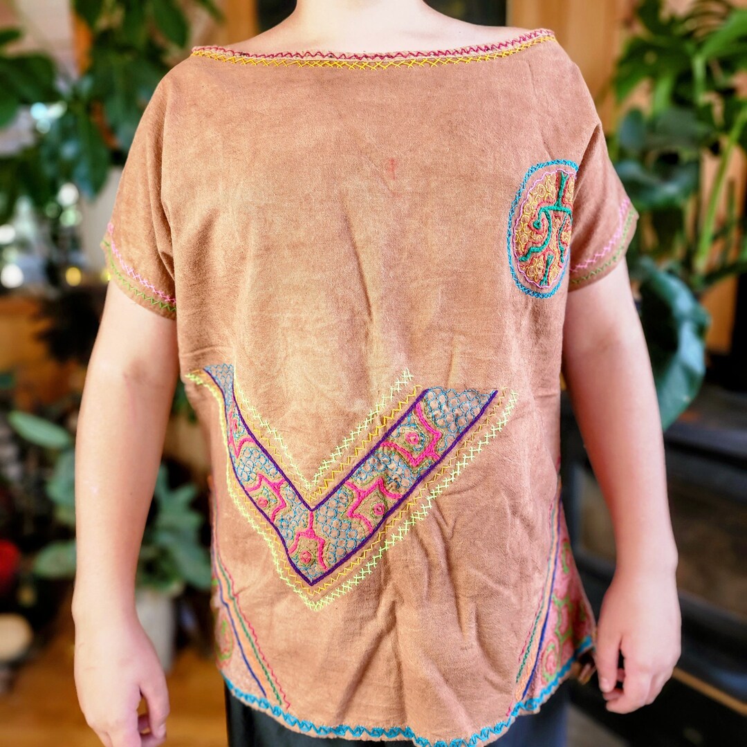 Unisex Shipibo Shirt- Hand Embroidered for Ceremonies - Etsy