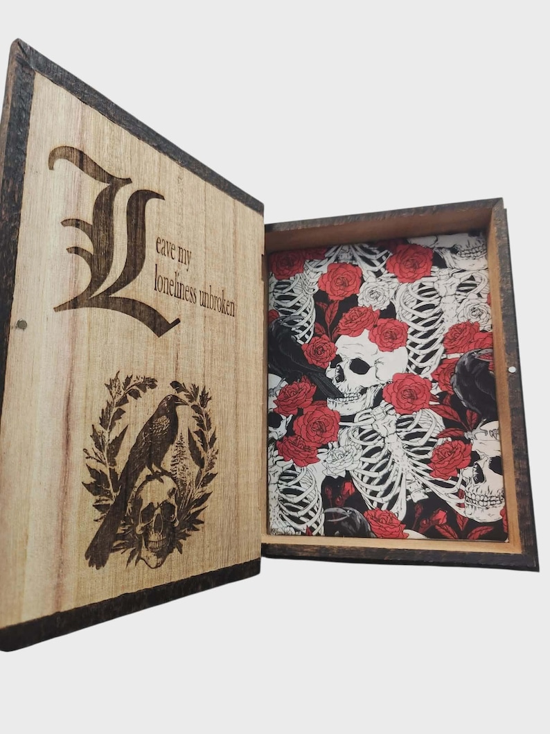 Nevermore V2 Wood Burned Laser Engraved Book Box ~ Memory Box, Bridal ...
