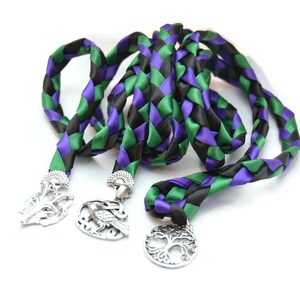Divinity Braid Purple Black Green Odins Wolves & Ravens Norse 3 Charm ...