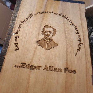 Nevermore Wood Burned Laser Engraved Book Box ~ Memory Box, Bridal ...