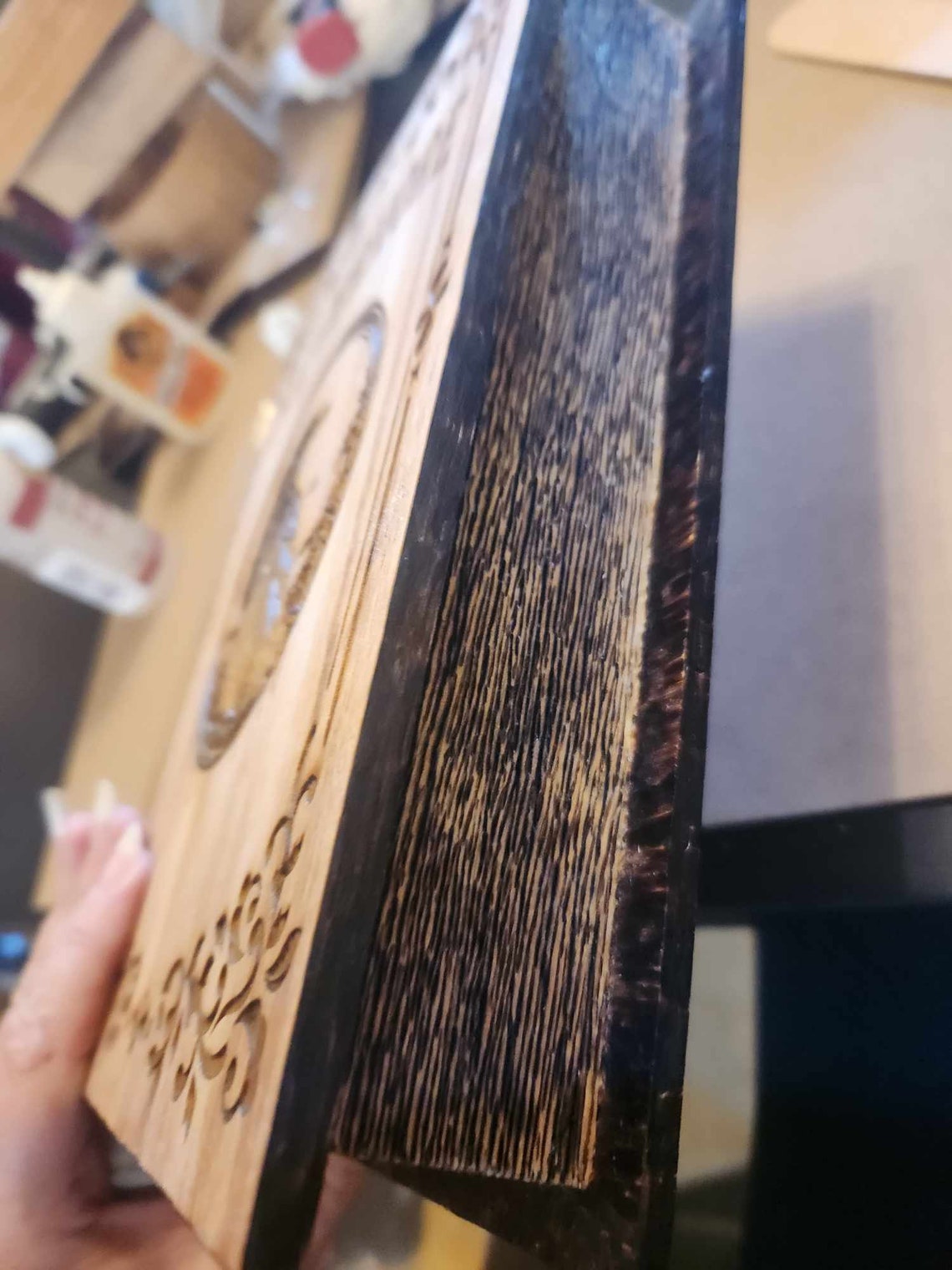 Nevermore Wood Burned Laser Engraved Book Box ~ Memory Box, Bridal ...