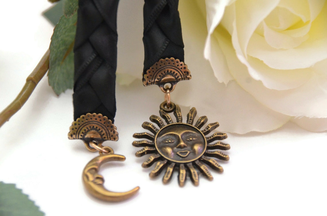 Divinity Braid Black Wiccan Bronze Sun & Moon Wedding - Etsy