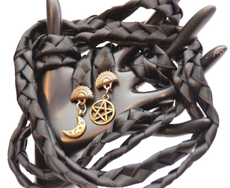 Divinity Braid Black Wiccan Moon Fairy Wedding Handfasting Cord # ...