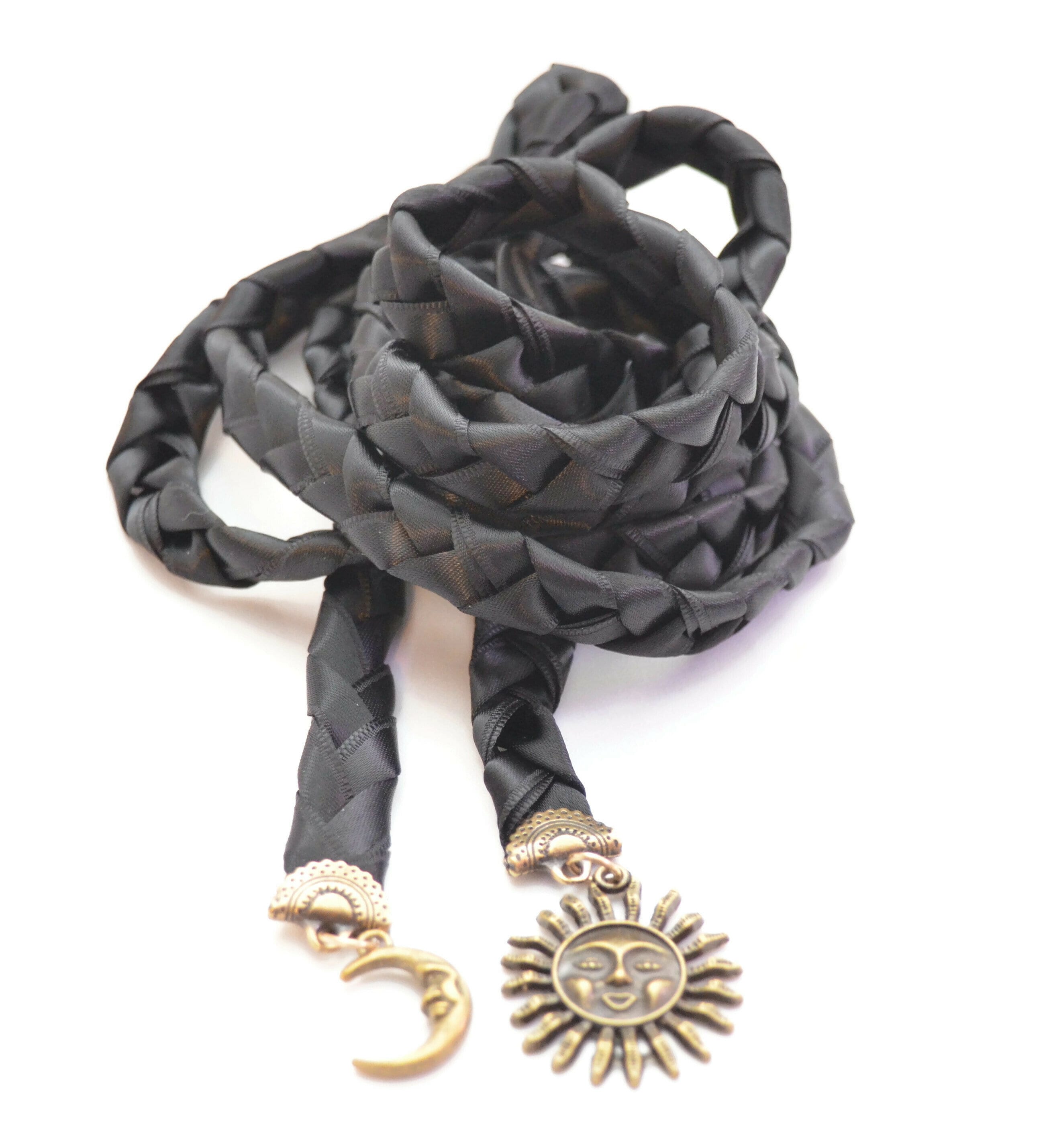 Divinity Braid Black Wiccan Bronze Sun & Moon Wedding Handfasting Cord ...